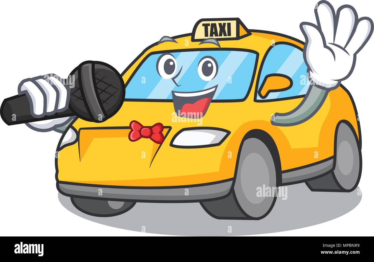 Singing taxi character mascot style vector illustration Stock Vector ...