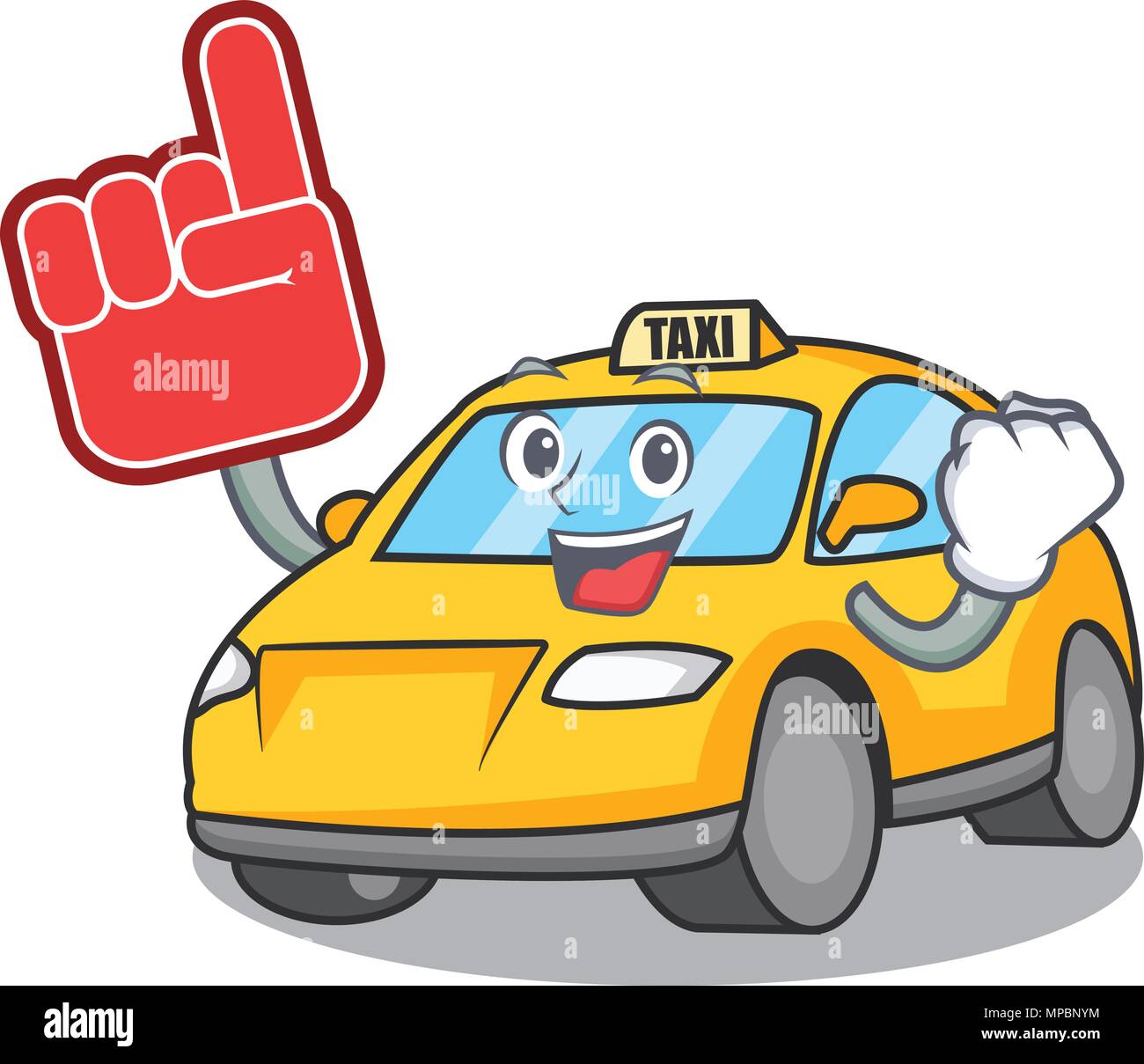 Foam finger taxi character mascot style vector illustration Stock ...