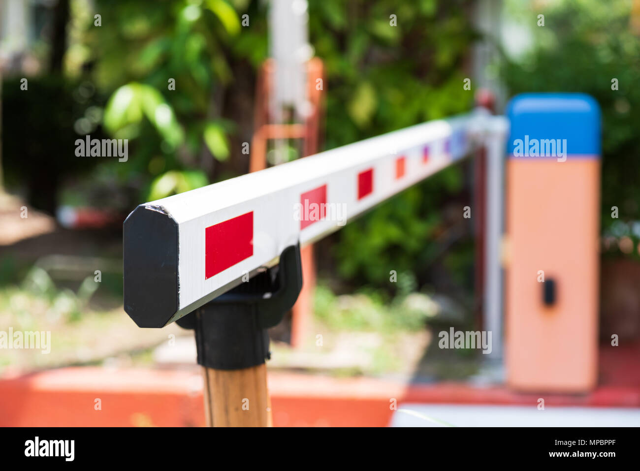 Close up Barrier Gate Automatic system for security. Automatic entry ...