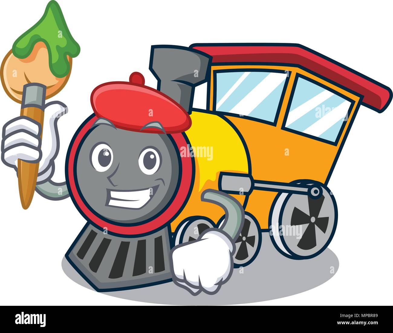 Artist train character cartoon style Stock Vector Image & Art - Alamy