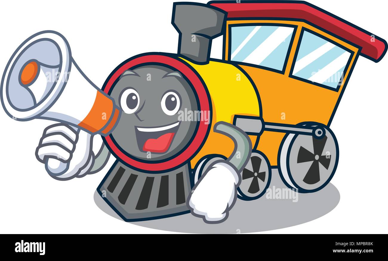With megaphone train character cartoon style Stock Vector Image & Art ...