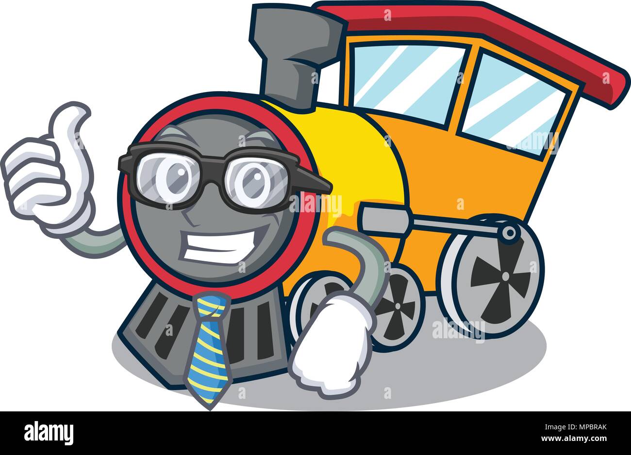 Businessman train character cartoon Stock Vector Images - Alamy