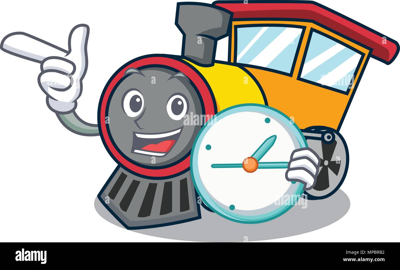 With clock train character cartoon style Stock Vector Image & Art - Alamy