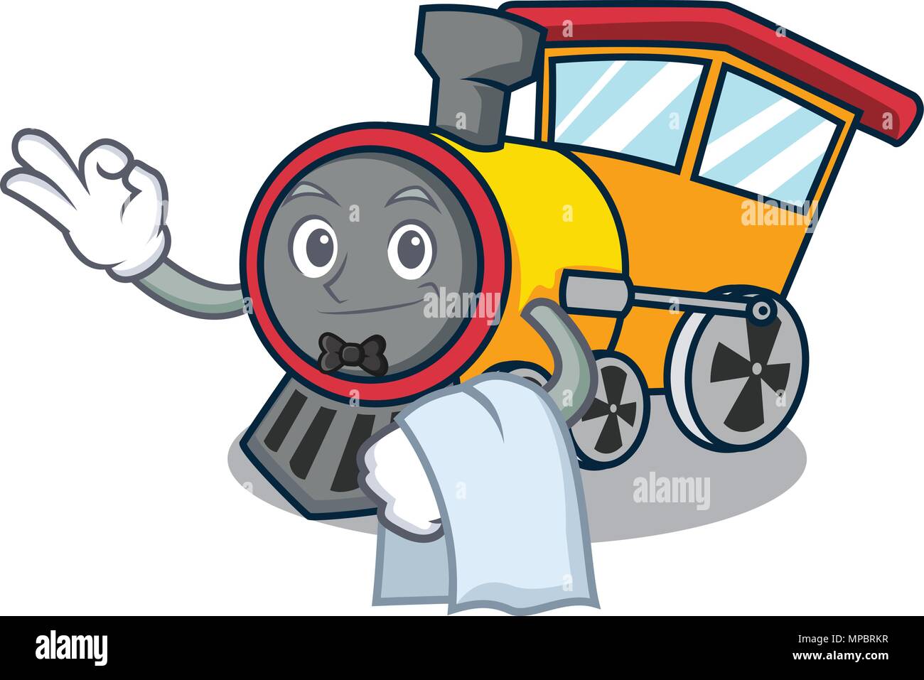 Waiter train mascot cartoon style Stock Vector Image & Art - Alamy