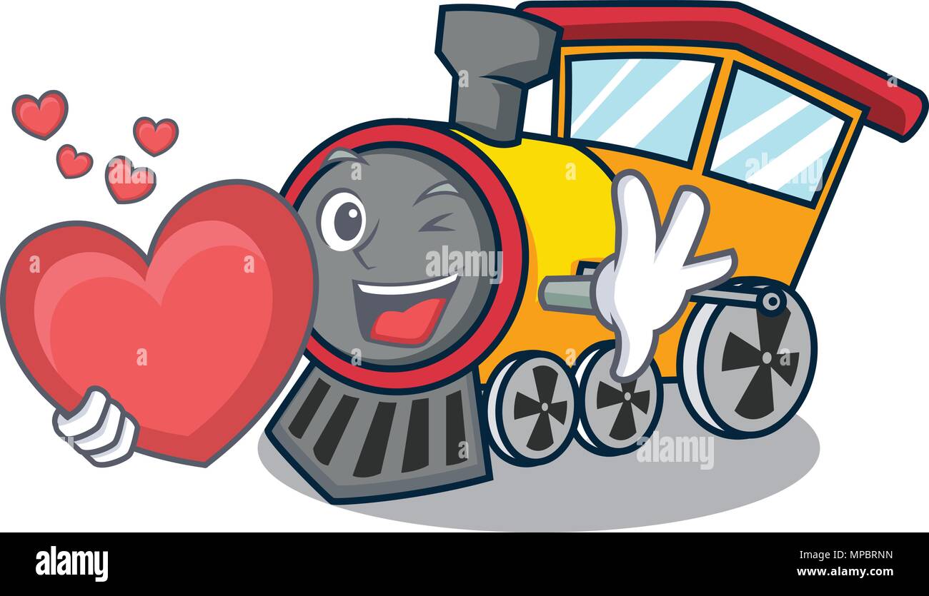 With heart train mascot cartoon style Stock Vector Image & Art - Alamy