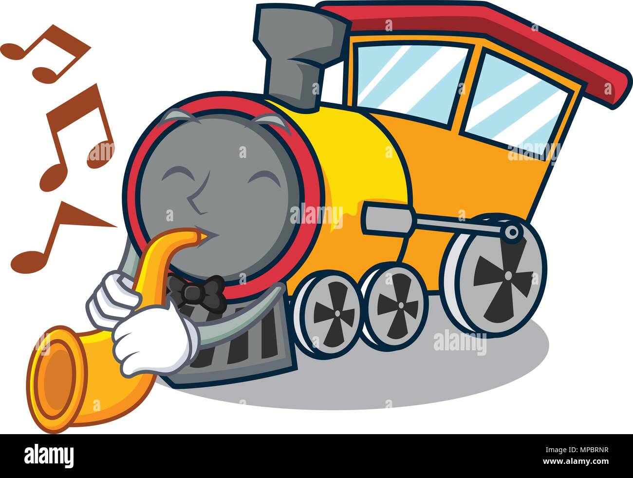 With trumpet train mascot cartoon style Stock Vector Image & Art - Alamy