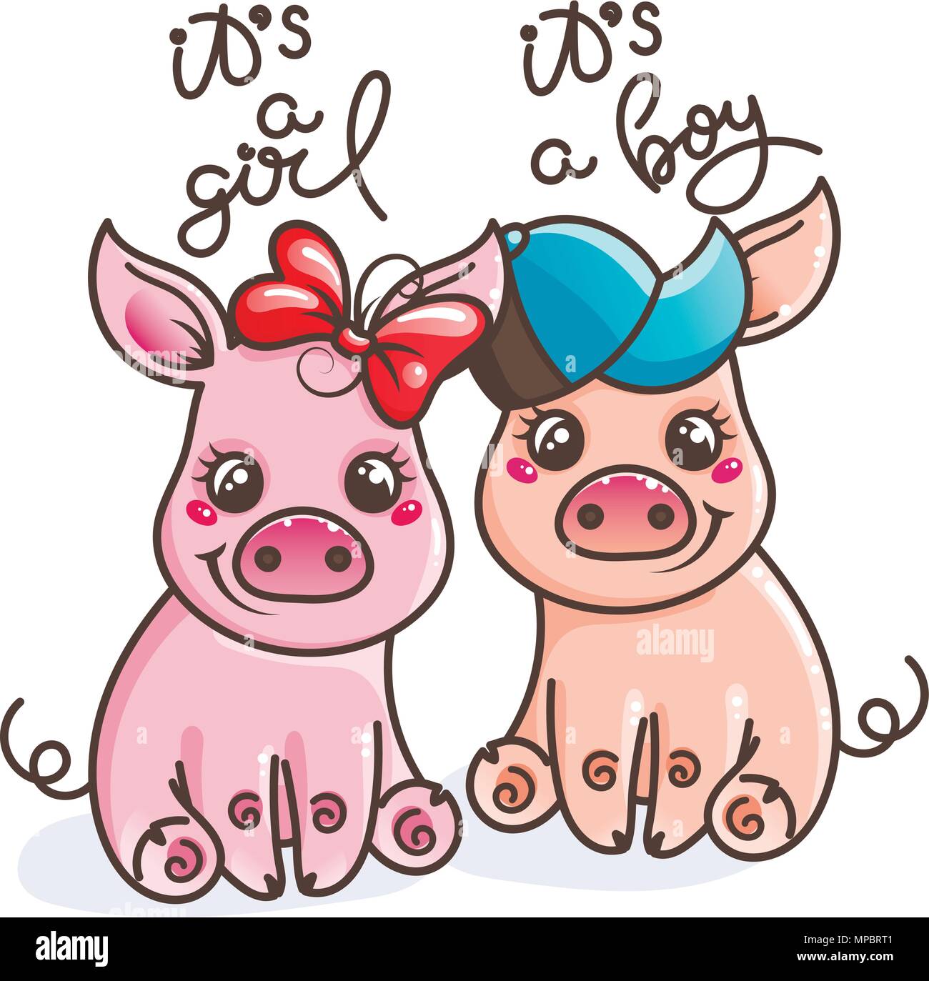 Cute Girl Pig Cartoon
