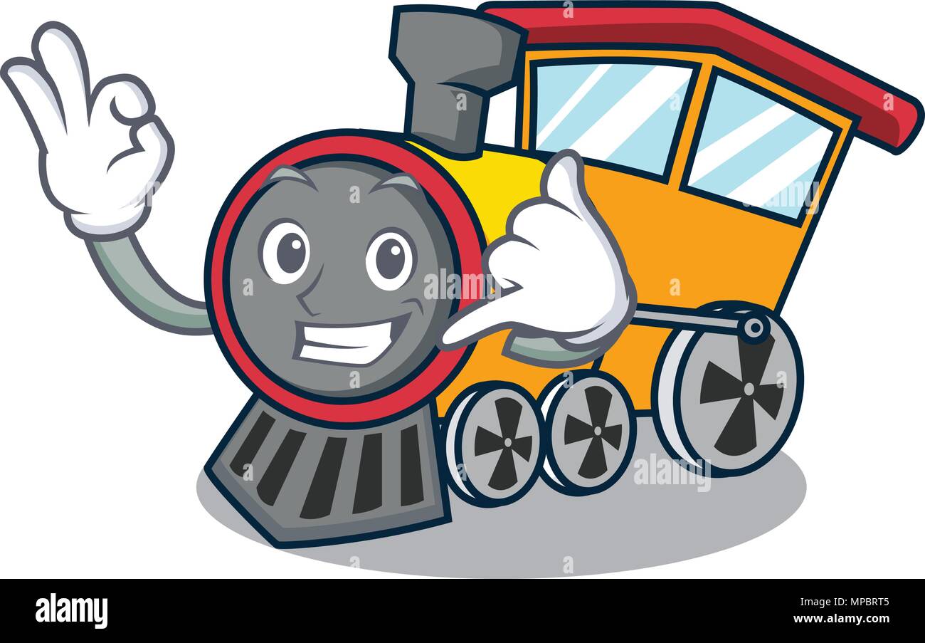 Call me train mascot cartoon style Stock Vector Image & Art - Alamy