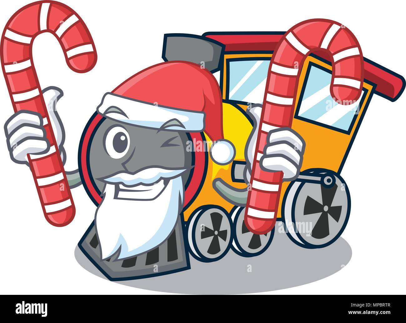 Santa with candy train mascot cartoon style Stock Vector Image & Art ...