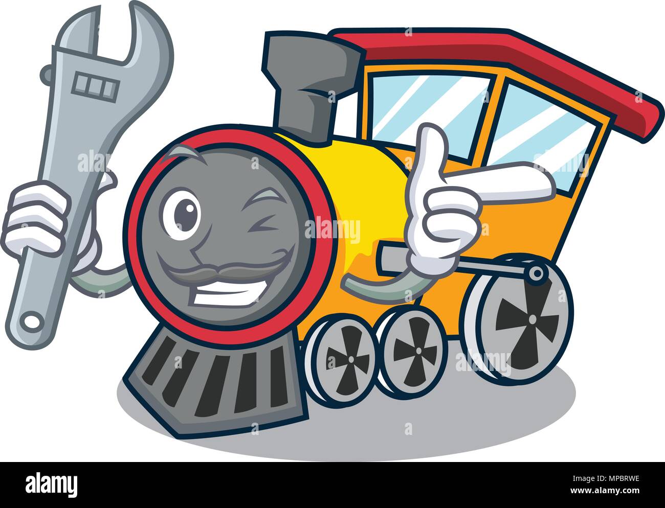 Mechanic train mascot cartoon style Stock Vector Image & Art - Alamy