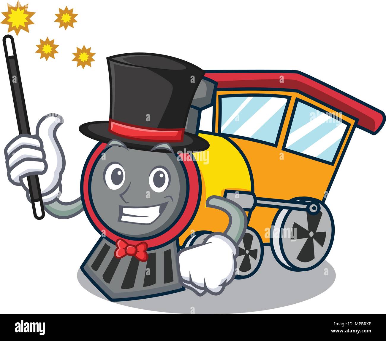 Magician train mascot cartoon style Stock Vector Image & Art - Alamy