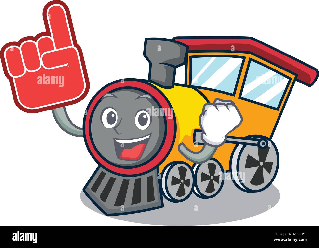 Foam finger train mascot cartoon style Stock Vector Image & Art - Alamy