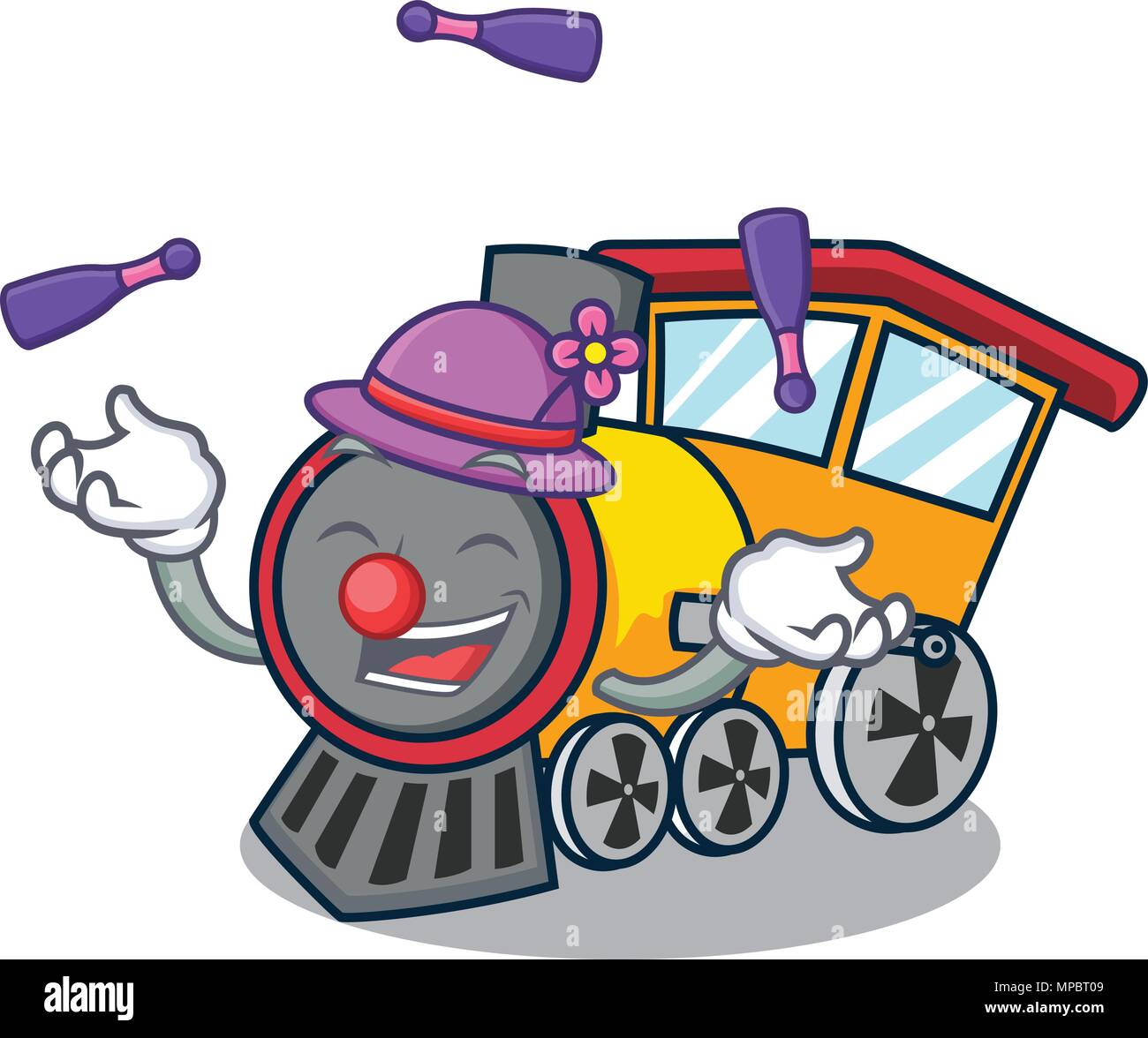 Juggling train mascot cartoon style Stock Vector Image & Art - Alamy