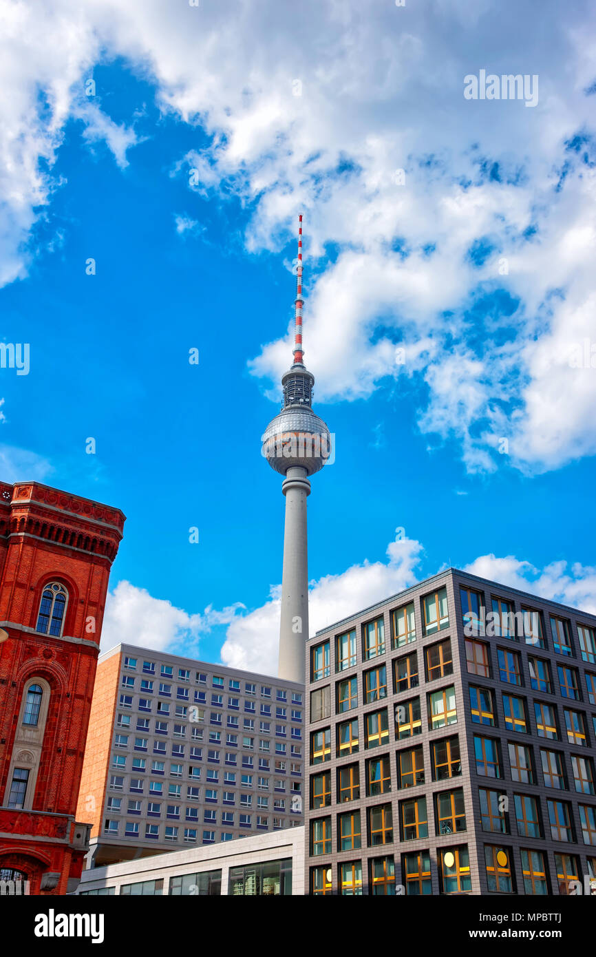 Television tower and buildings on Alexanderplatz in Berlin, Germany Stock Photo - Alamy