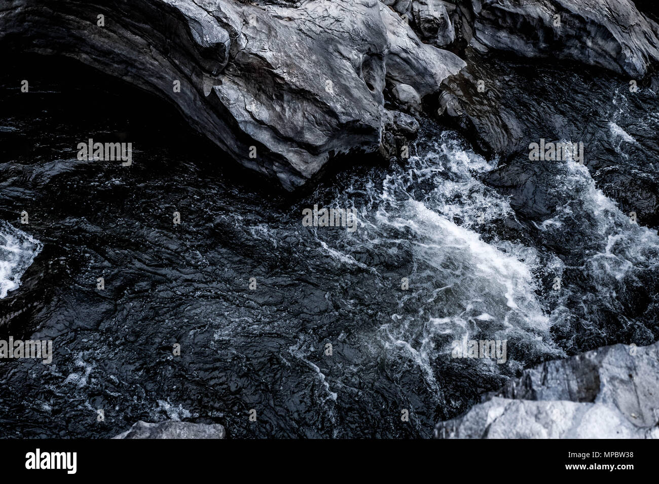 Abstract dark blue Waterfall wave water background texture Stock Photo ...