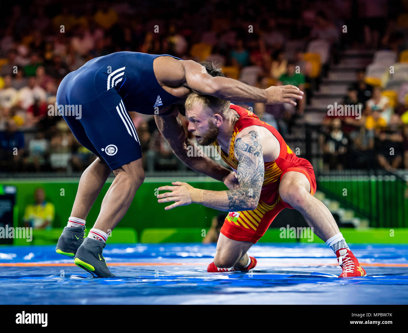 GOLD COAST, AUSTRALIA - APRIL 13: Kane Charig of Wales v Bajrang of ...