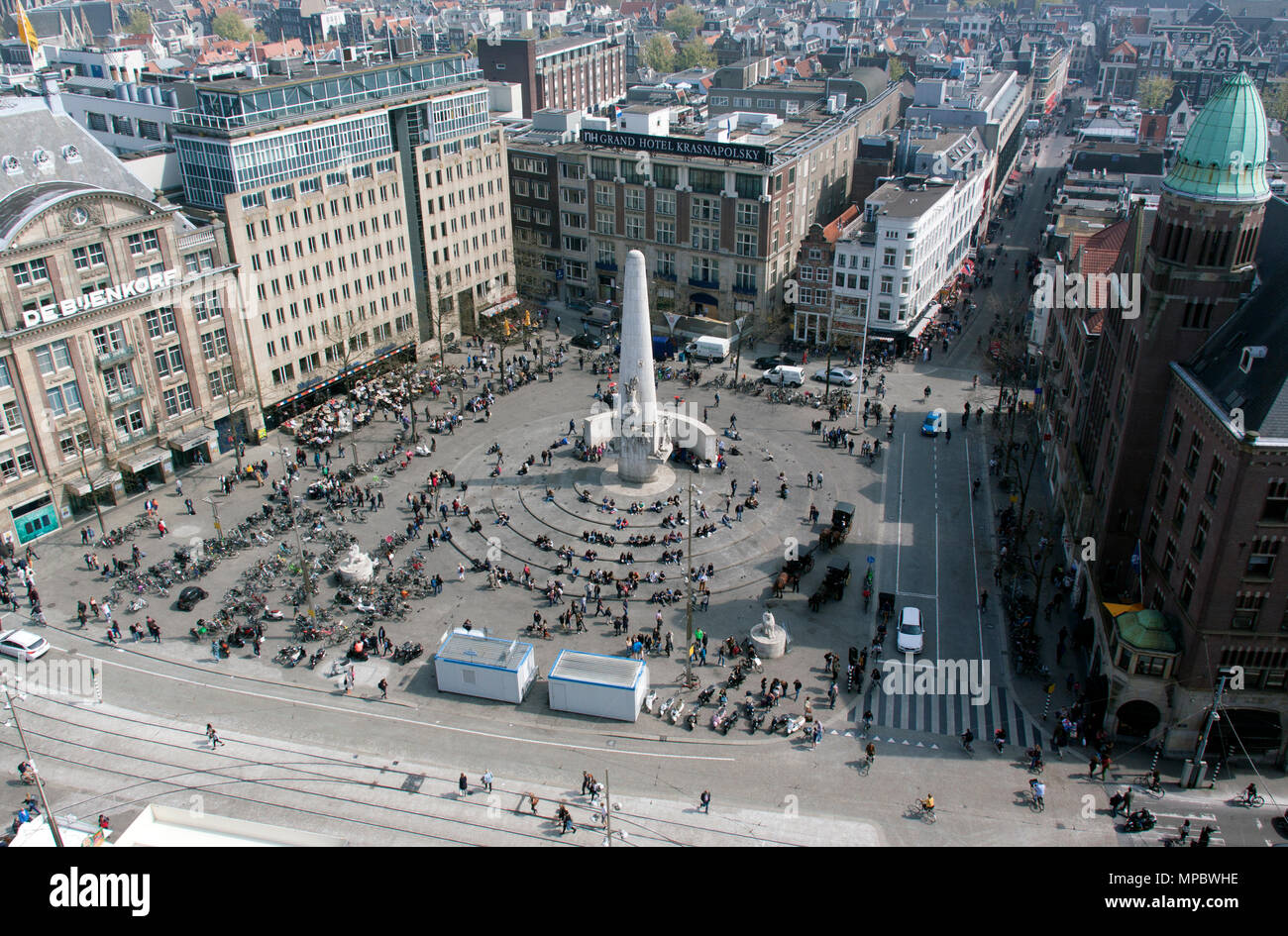 Amsterdam,netherlands-april 24, 2015: Dam square in Amsterdam with ...