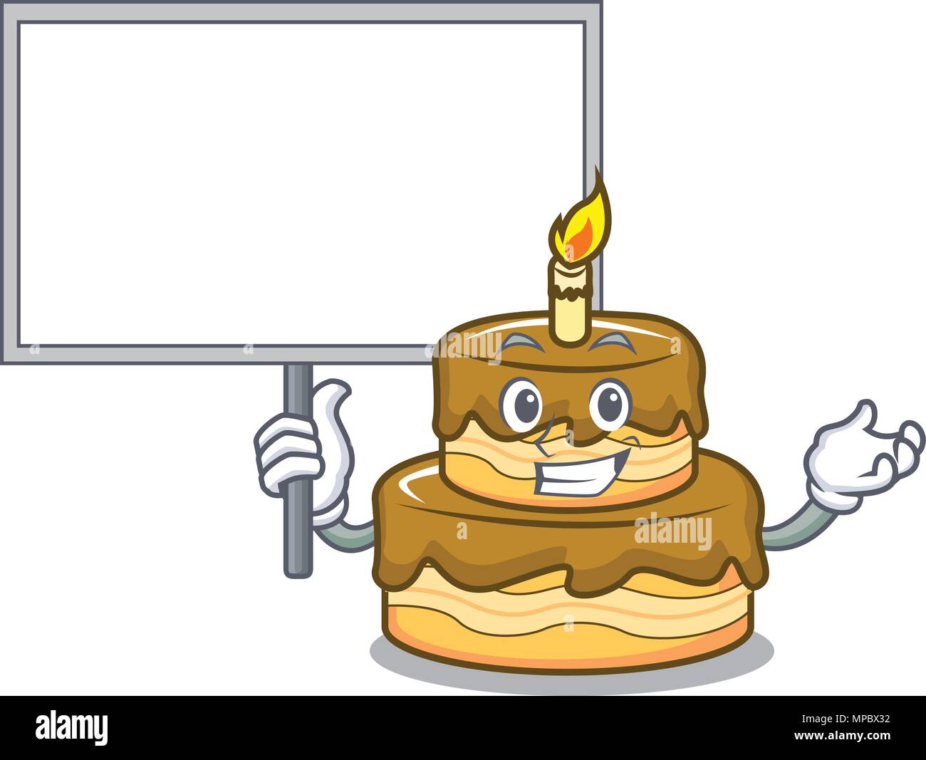 Bring board birthday cake character cartoon Stock Vector Image & Art ...