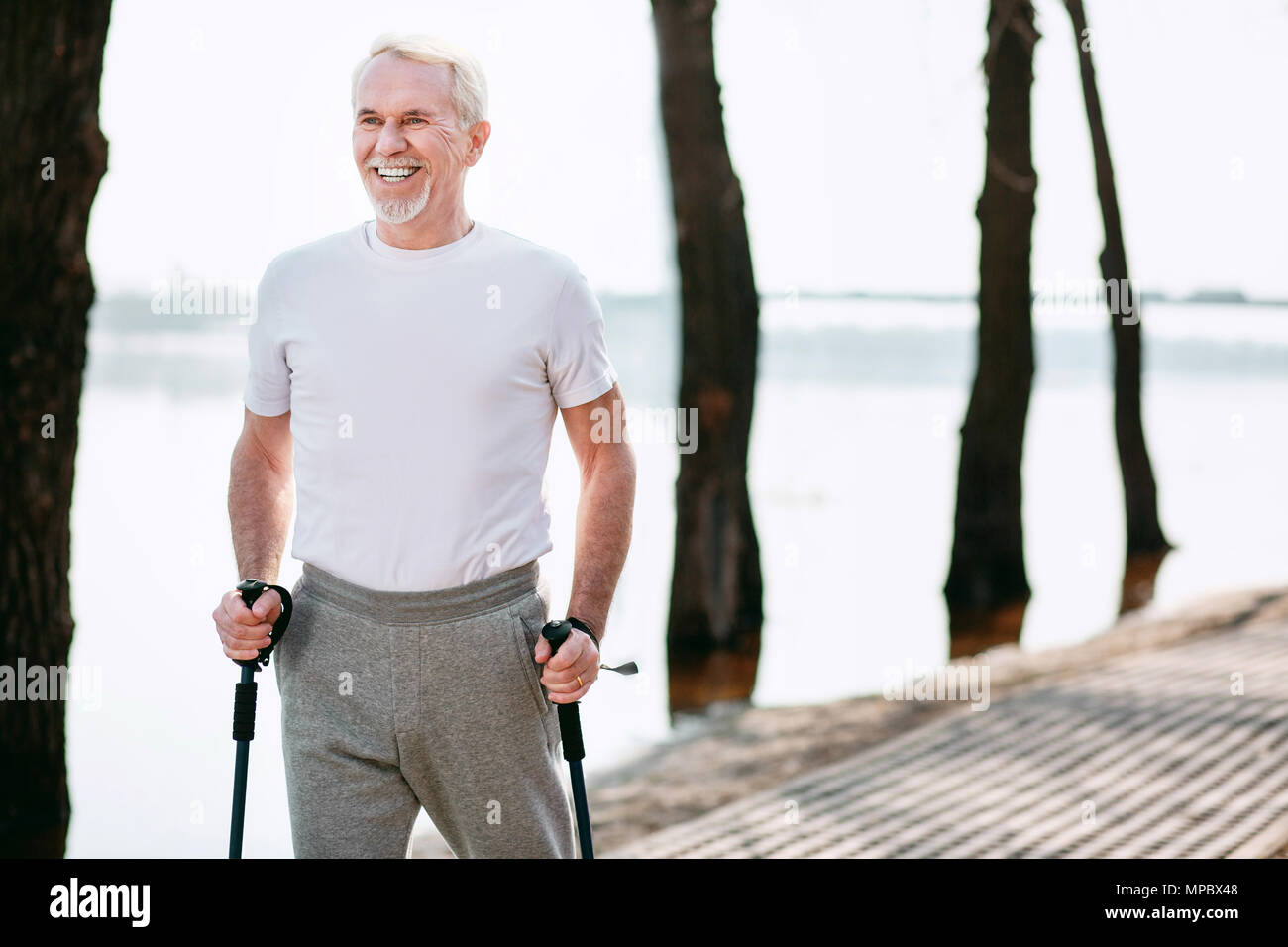 Mature man training walking hi-res stock photography and images - Alamy