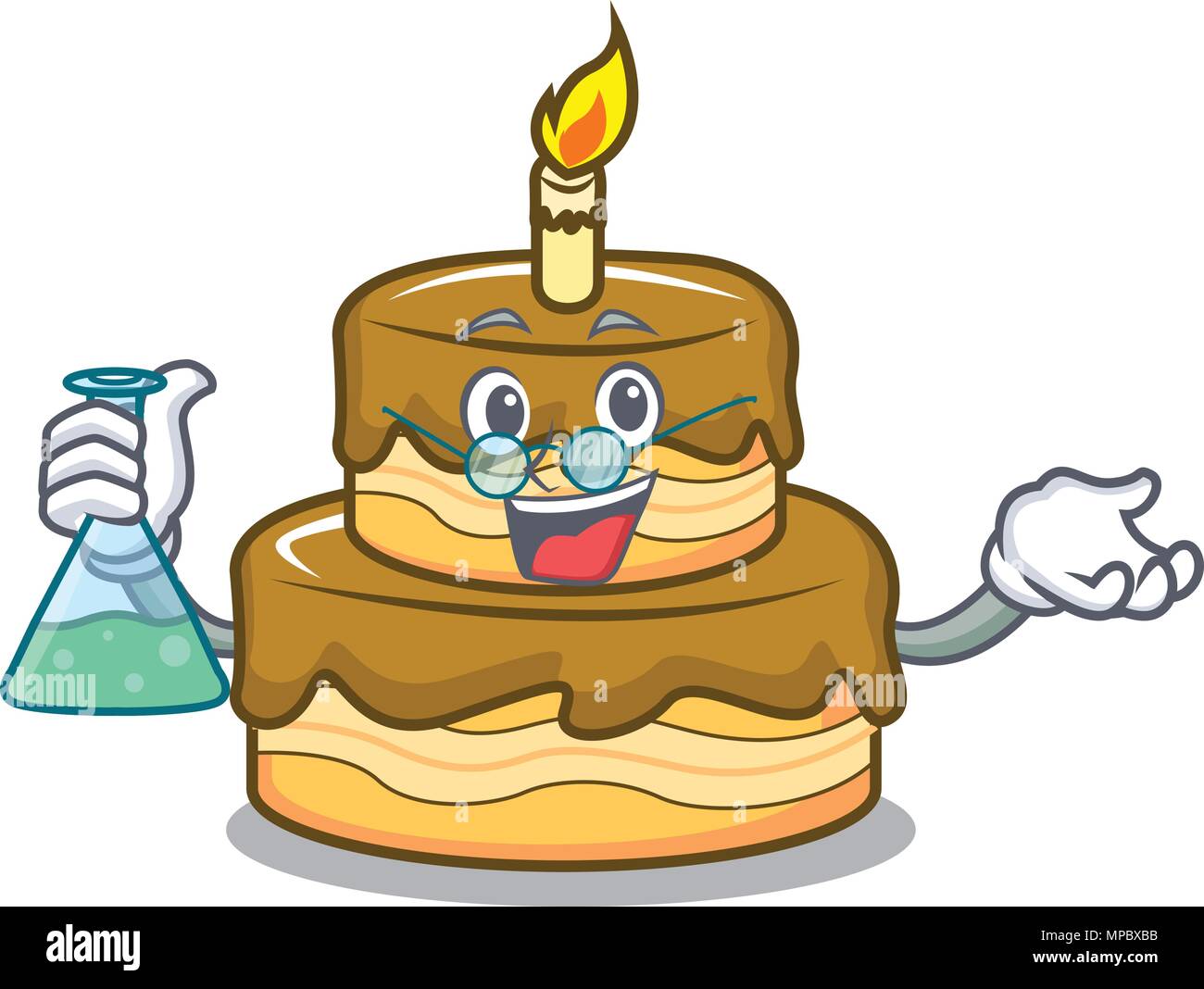 Professor birthday cake character cartoon Stock Vector Image & Art - Alamy