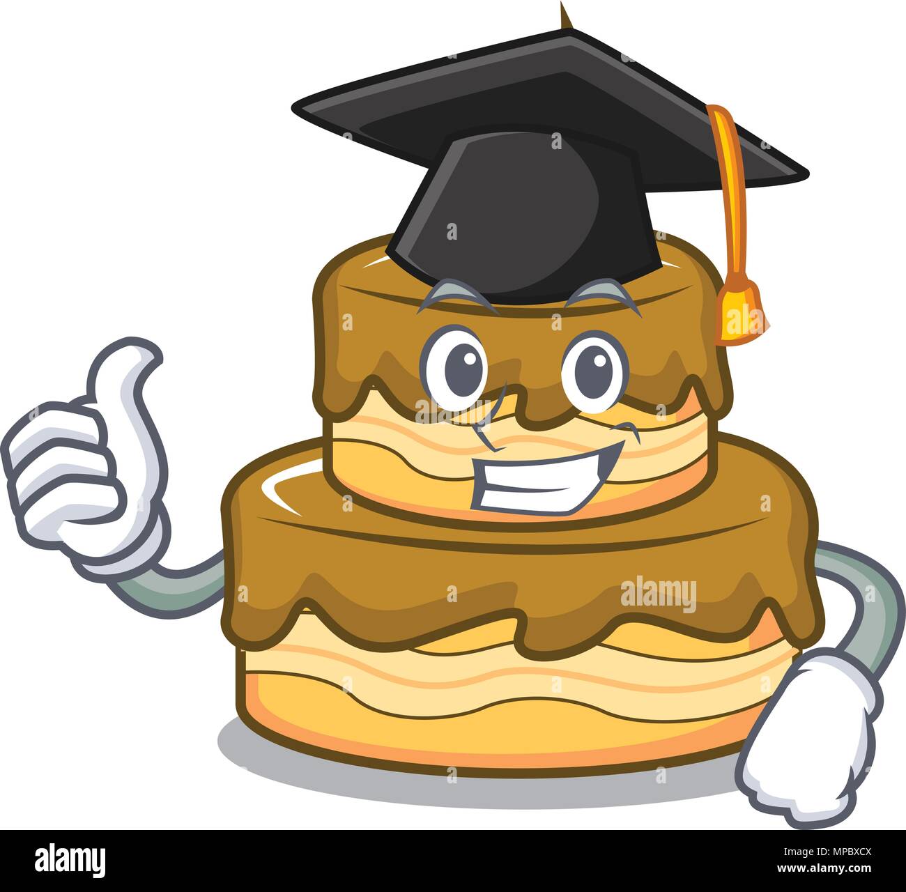 Graduation birthday cake character cartoon Stock Vector Image & Art - Alamy