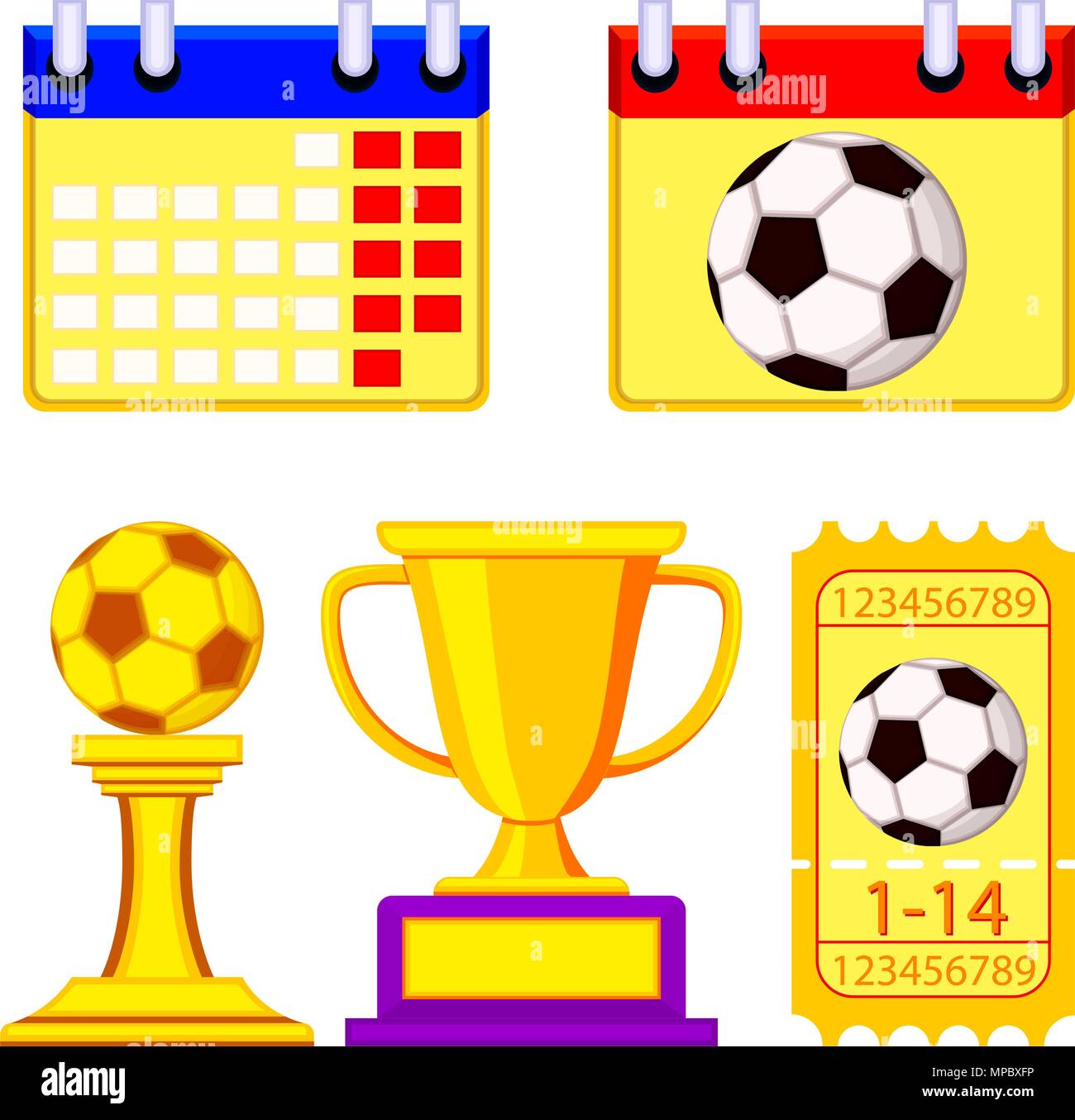 Colorful soccer championship waiting elements set Stock Vector Image ...