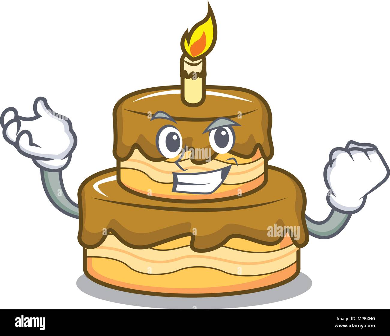 Successful birthday cake character cartoon Stock Vector Image & Art - Alamy