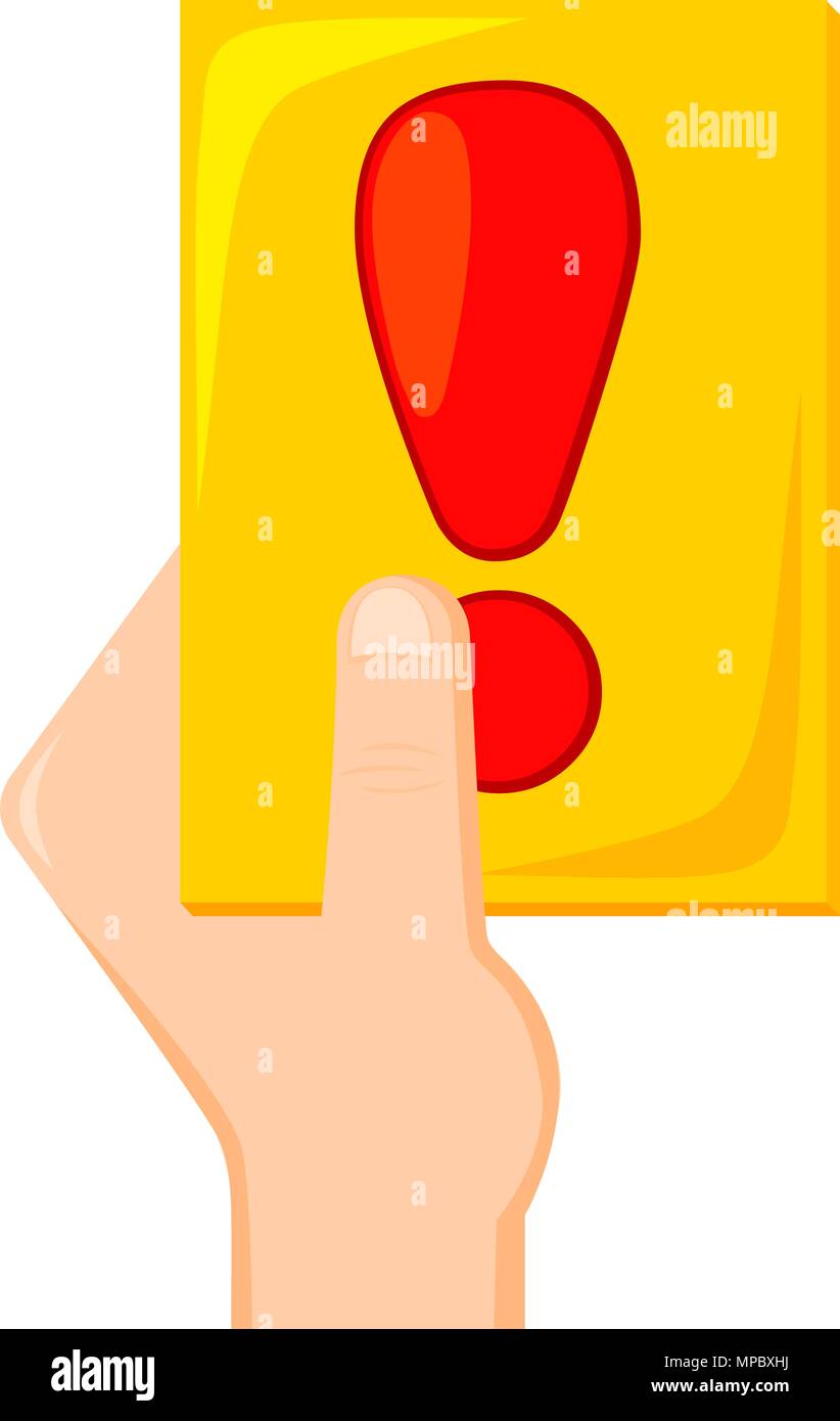 Colorful cartoon hand holding attention card Stock Vector Image & Art ...