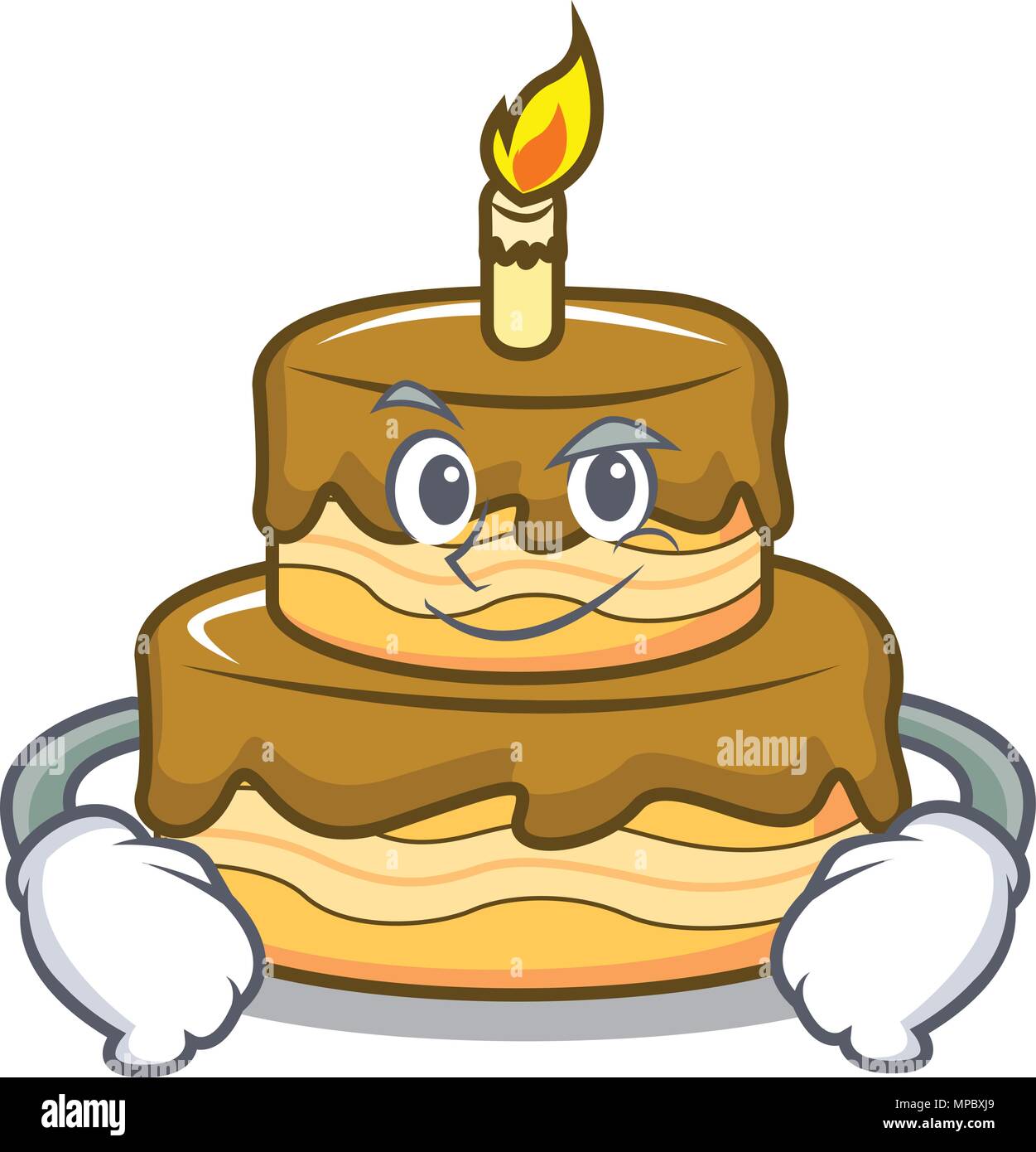 Smirking birthday cake character cartoon Stock Vector Image & Art - Alamy