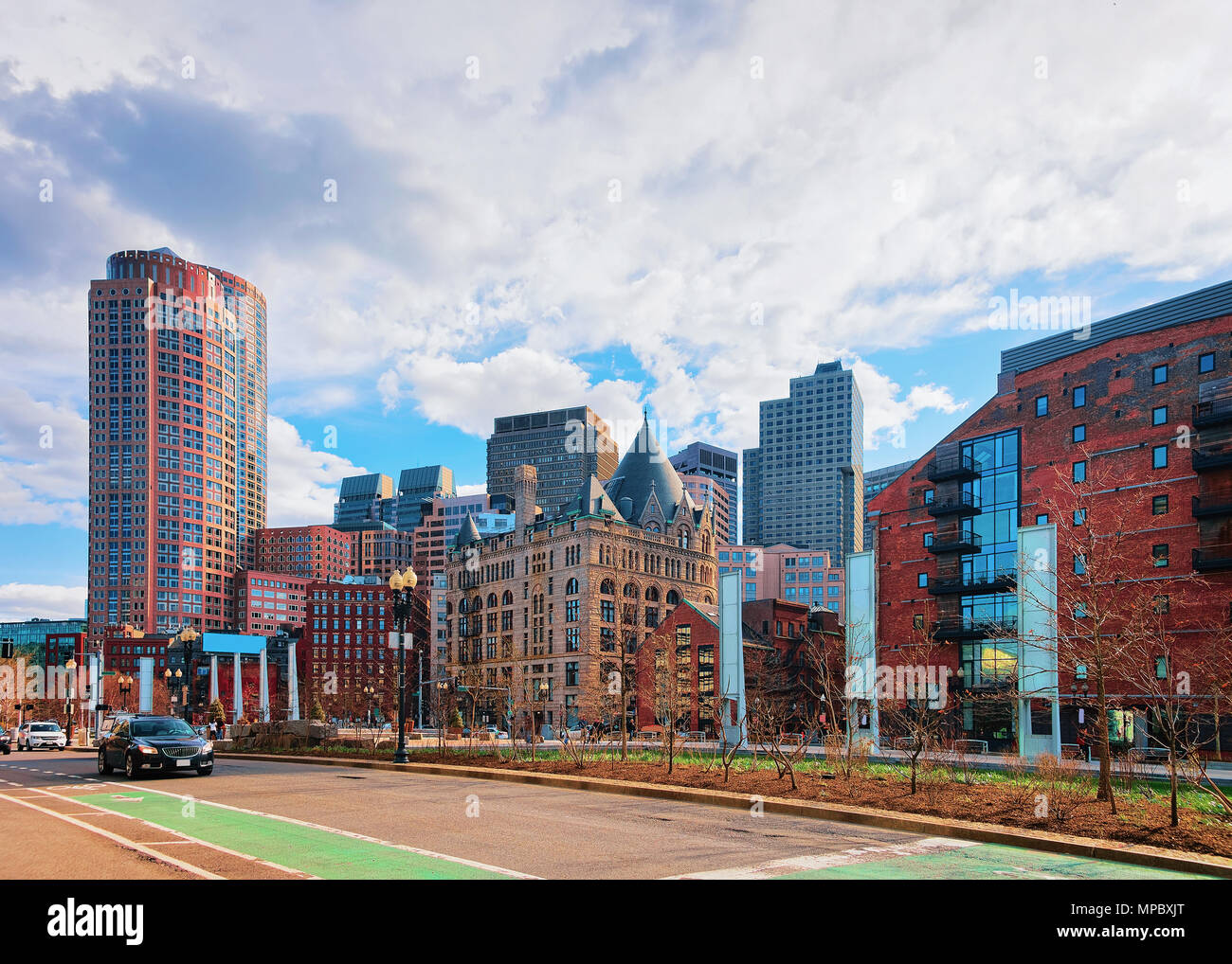 Holocaust Memorial at Union Street Park and Skyscrapers in Congress ...