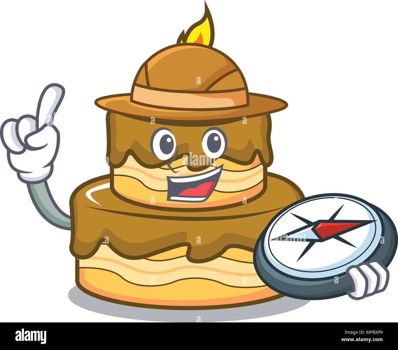 Explorer birthday cake mascot cartoon Stock Vector Image & Art - Alamy