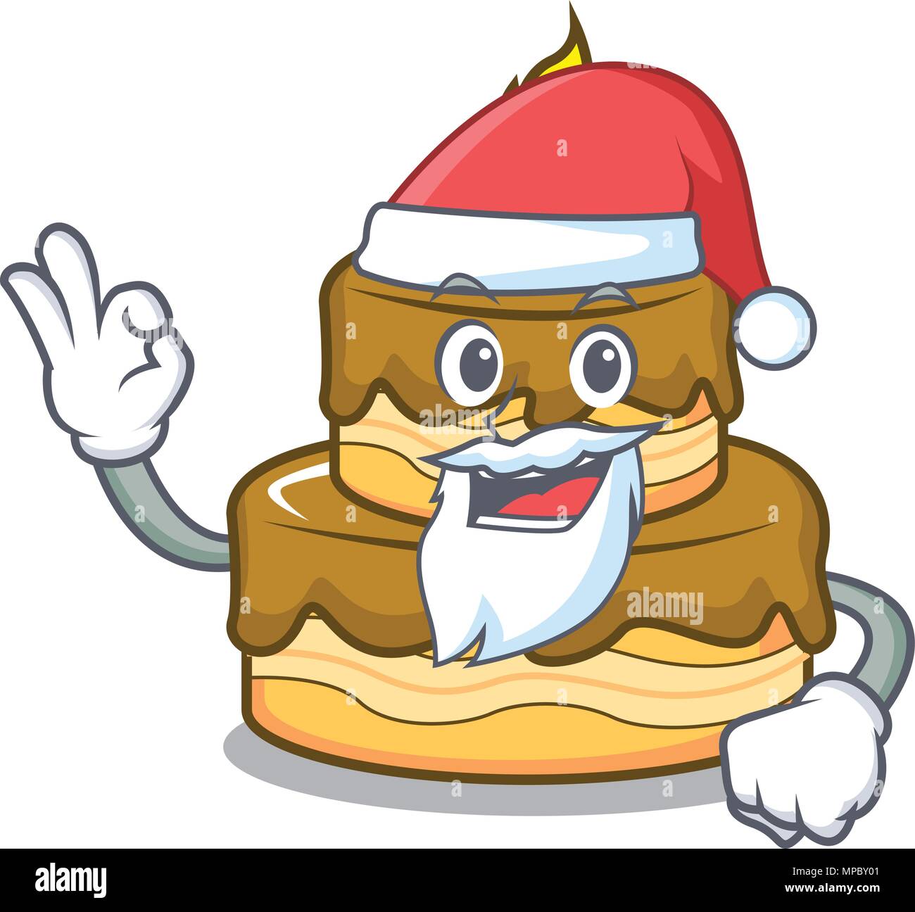 Santa birthday cake mascot cartoon Stock Vector Image & Art - Alamy