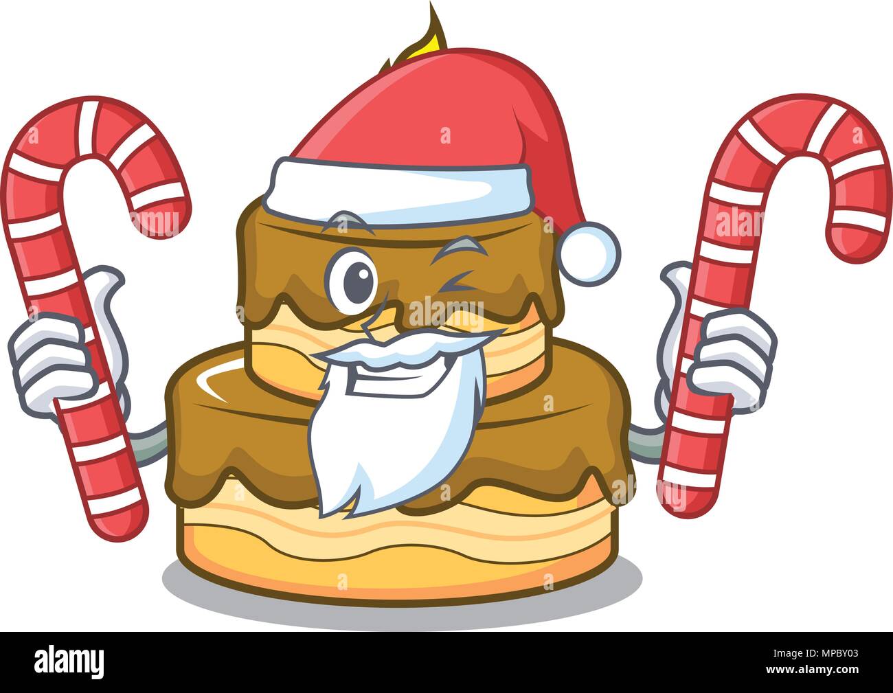 Santa with candy birthday cake mascot cartoon Stock Vector Image & Art ...