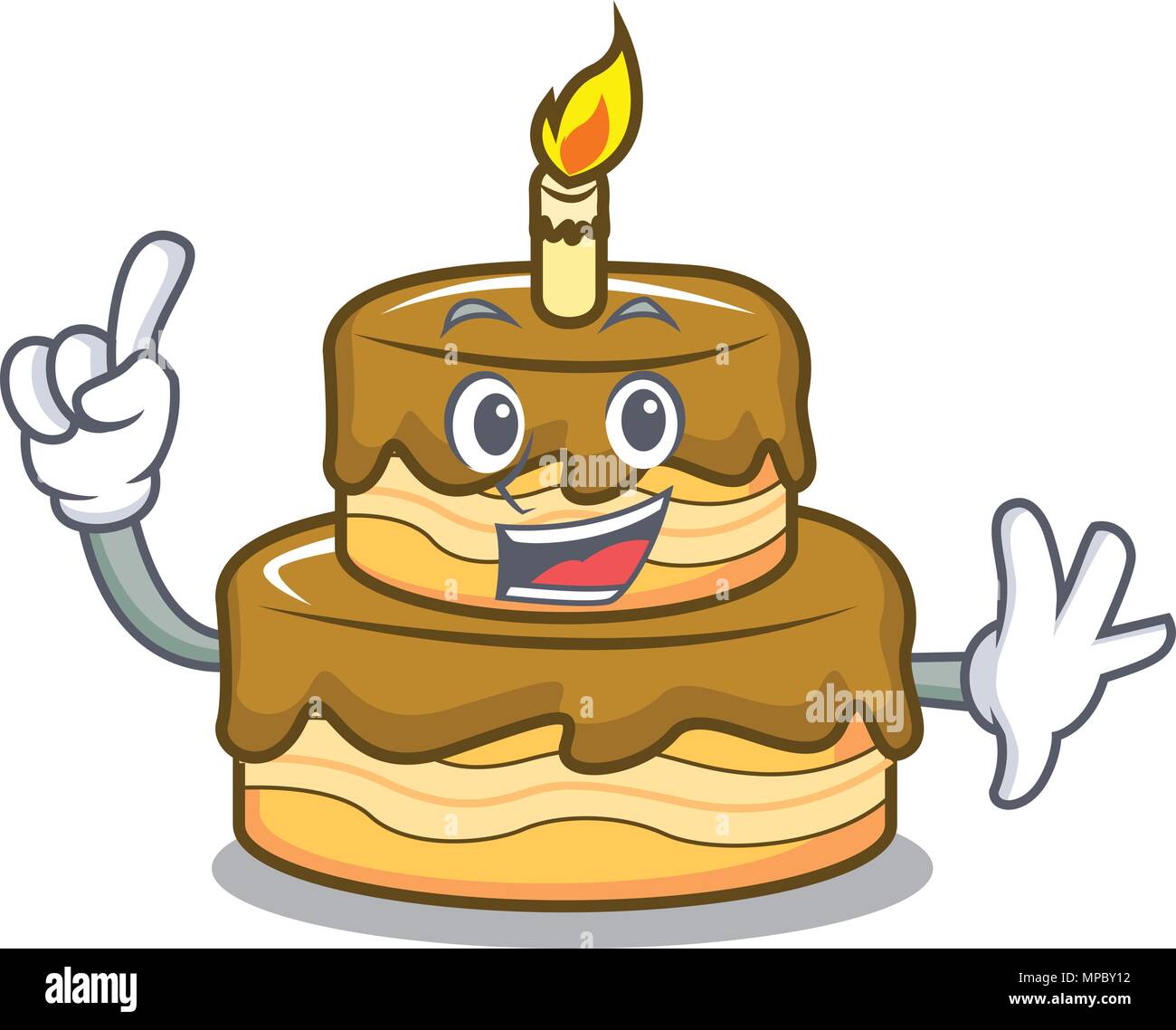 Finger birthday cake mascot cartoon Stock Vector Image & Art - Alamy