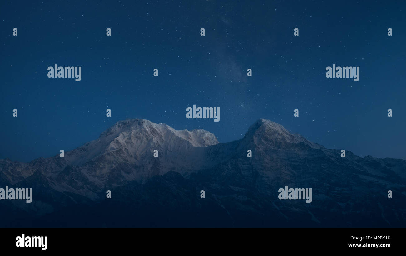 Milky way night in Nepal Stock Photo - Alamy