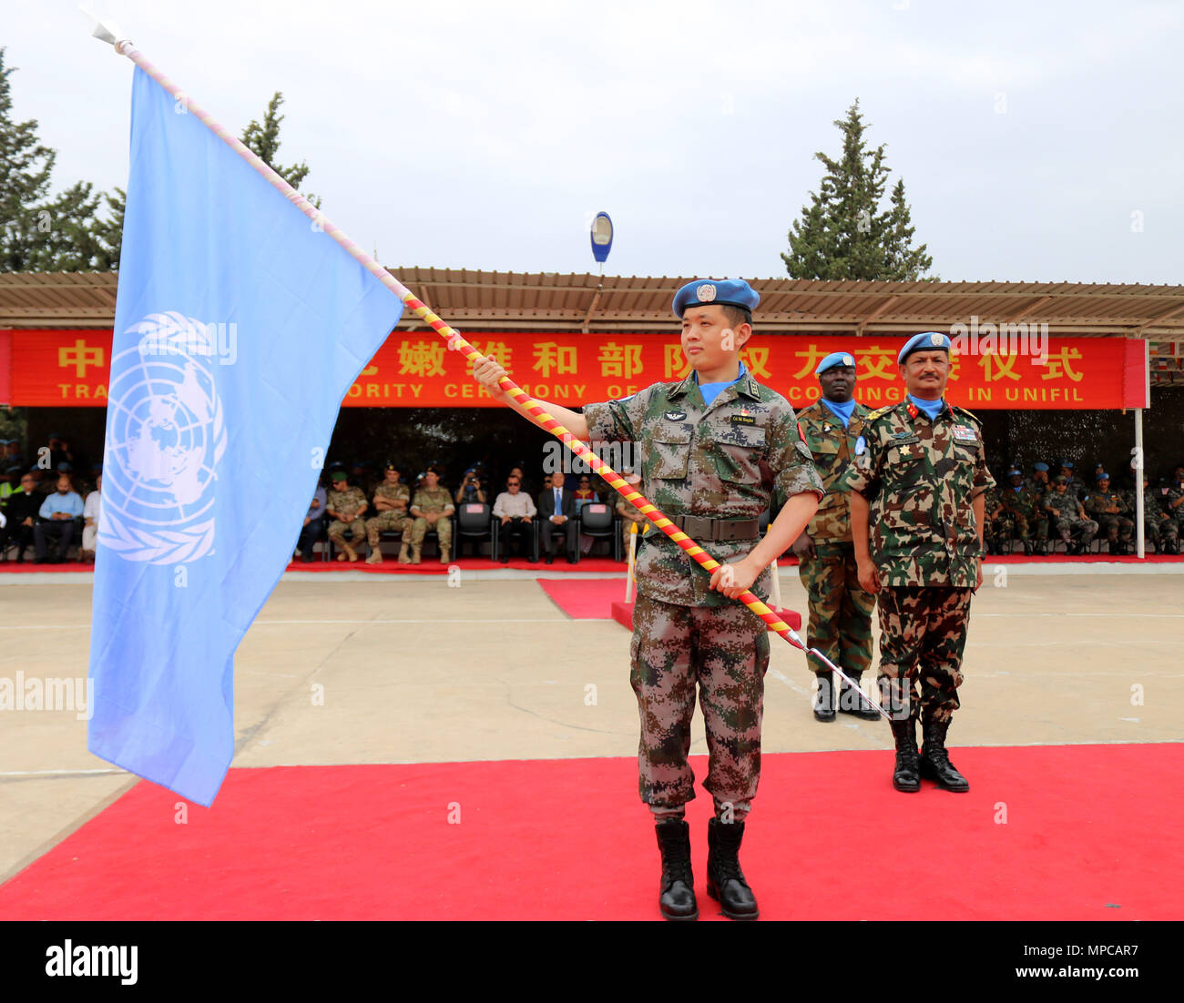 Beirut, Chinese peacekeeping contingent to Lebanon. 22nd May, 2018. Shi ...
