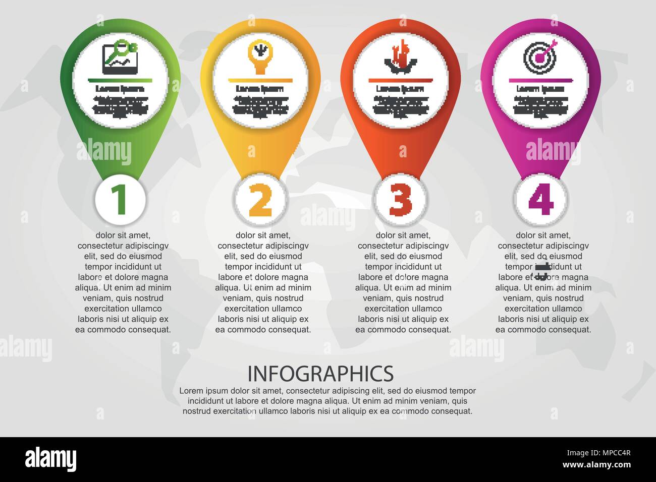 Modern vector illustration 3d. Timeline infographics template with four ...