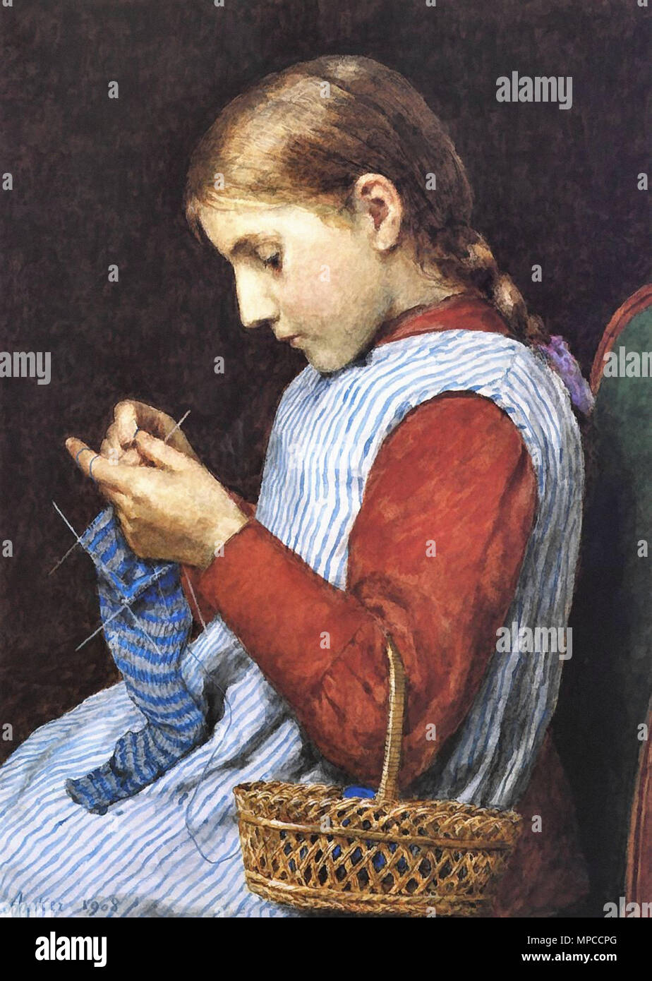 Albert anker girl hi-res stock photography and images - Alamy