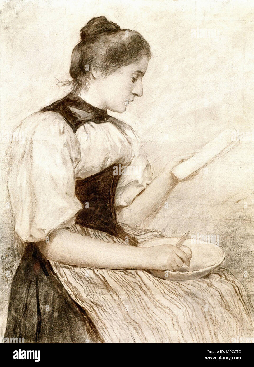 Albert anker girl hi-res stock photography and images - Alamy