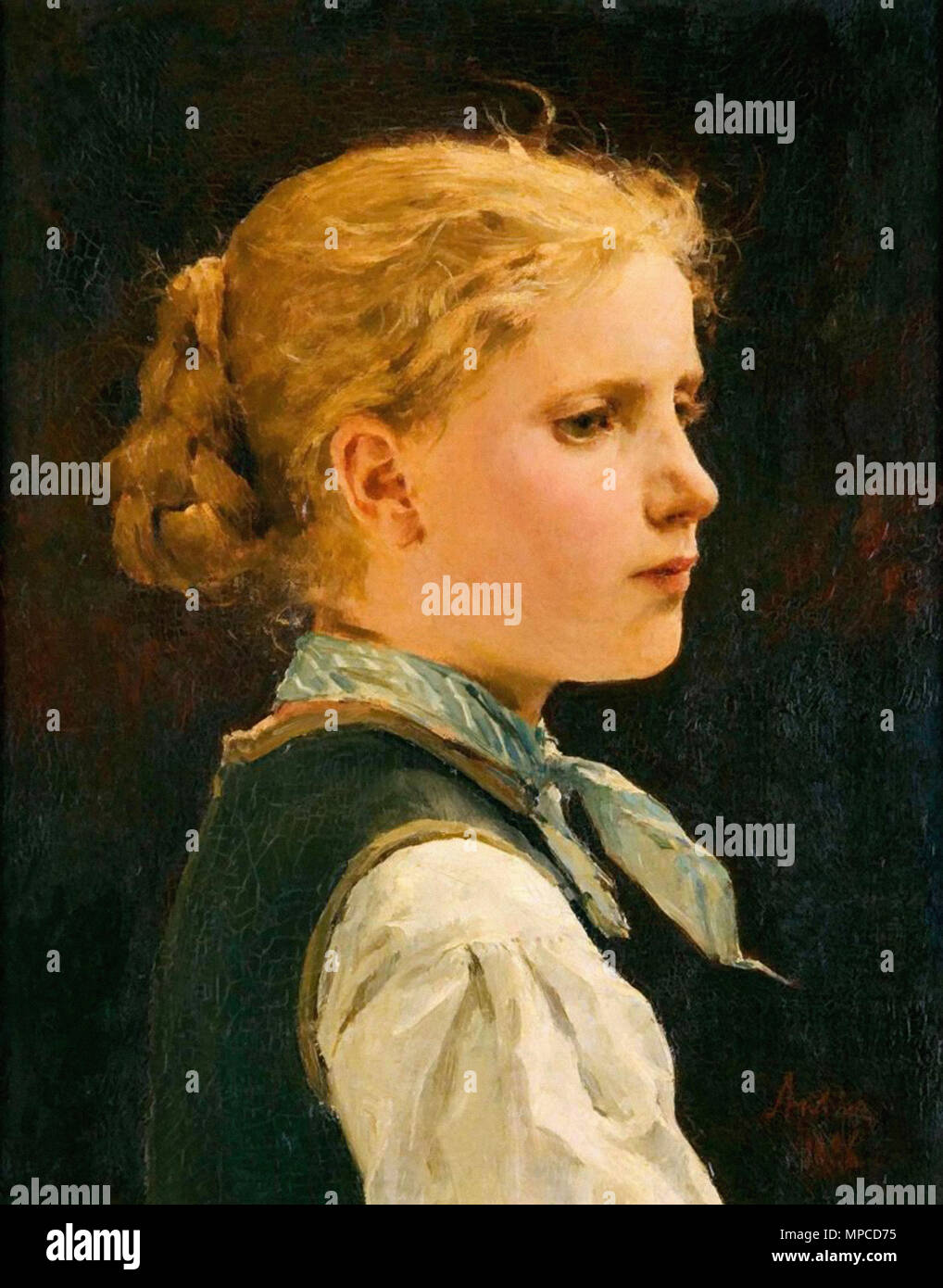Anker Albert - Portrait of a Girl 1 Stock Photo - Alamy