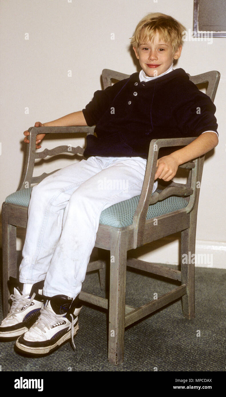 MACAULAY CULKIN American child actor 1990 in Stockholm launching his ...