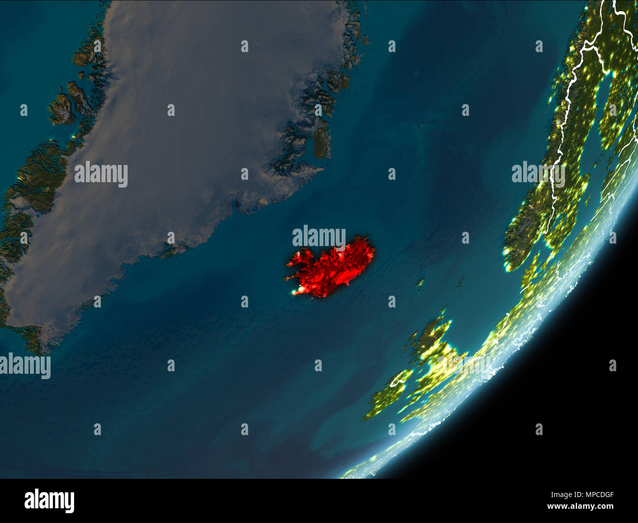 Iceland map 3d city hi-res stock photography and images - Alamy