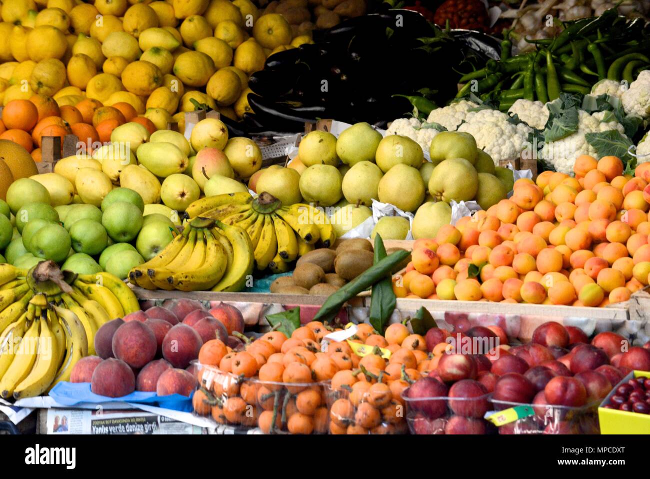 Turkey, Fethiye, fruit, vegetables and spices Stock Photo - Alamy