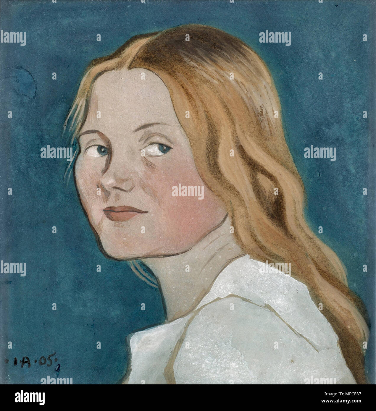 Arosenius Ivar - Mrs Arosenius Portrait of the Artist's Wife Stock ...