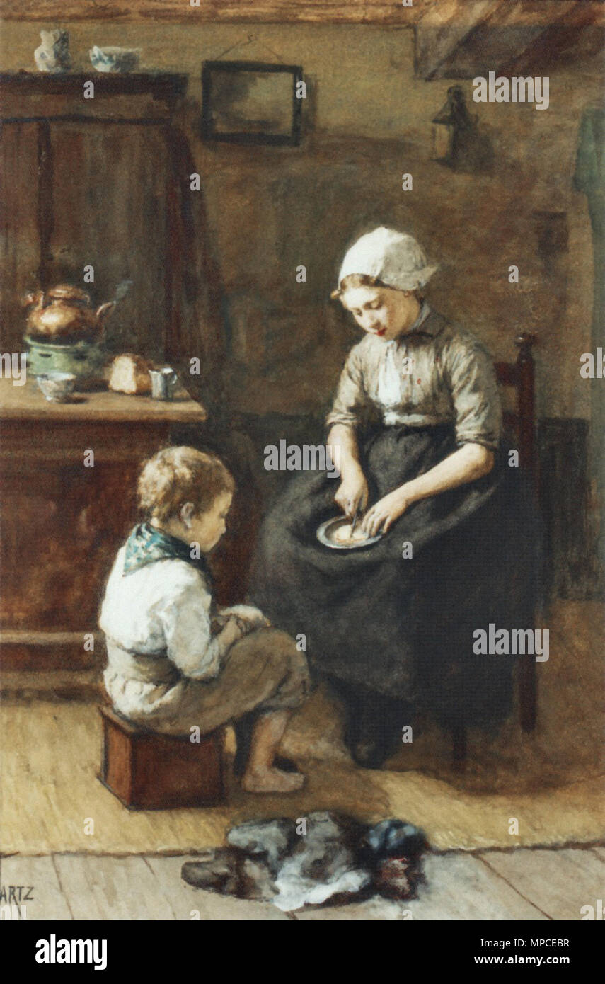 Artz David Adolph Constant - Preparing Lunch Stock Photo - Alamy