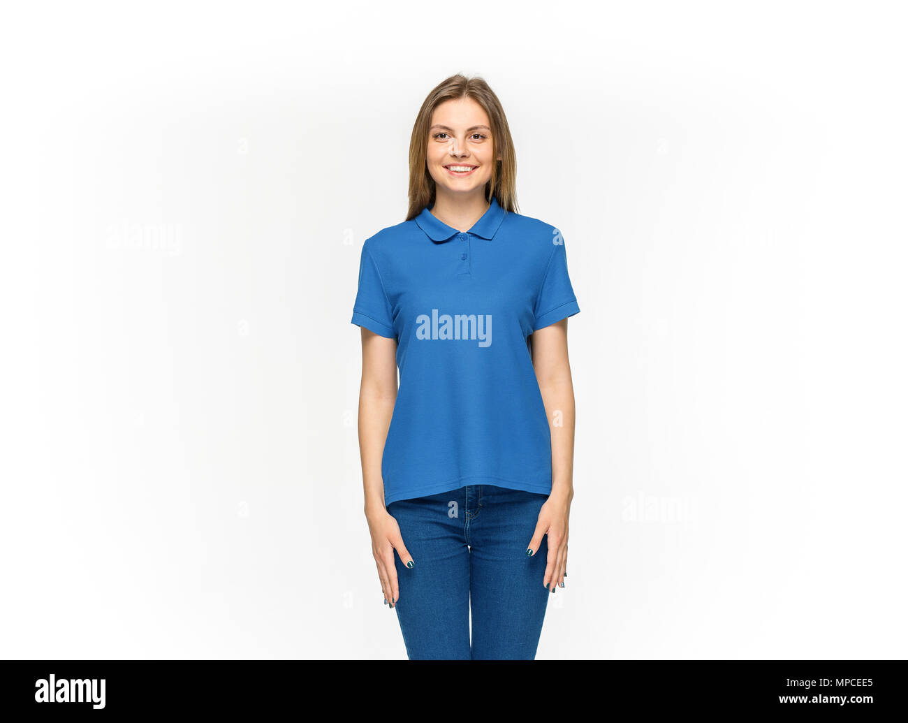 Women blank polo shirt hi-res stock photography and images - Alamy