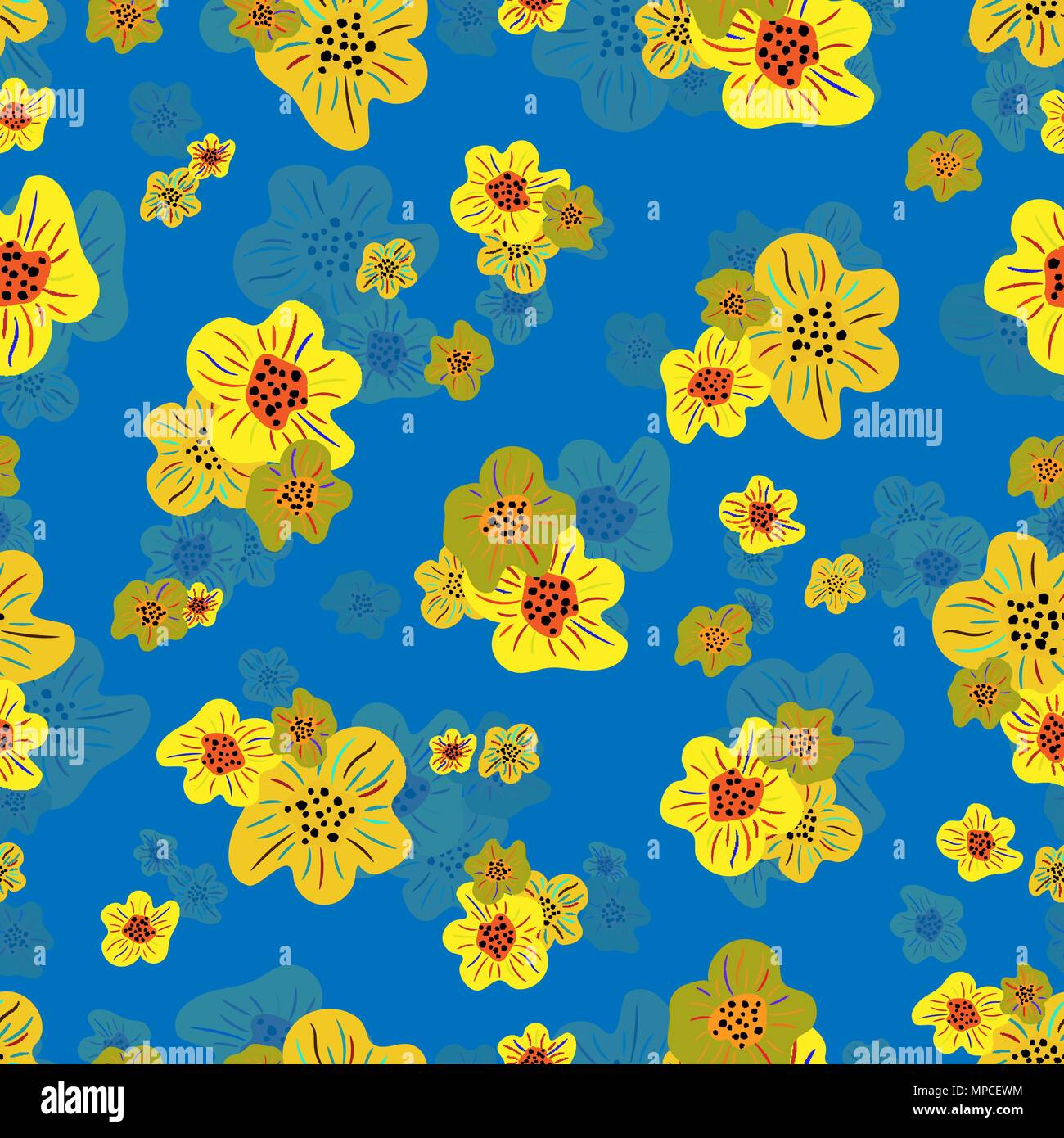 Seamless repeating floral pattern Stock Vector Image & Art - Alamy