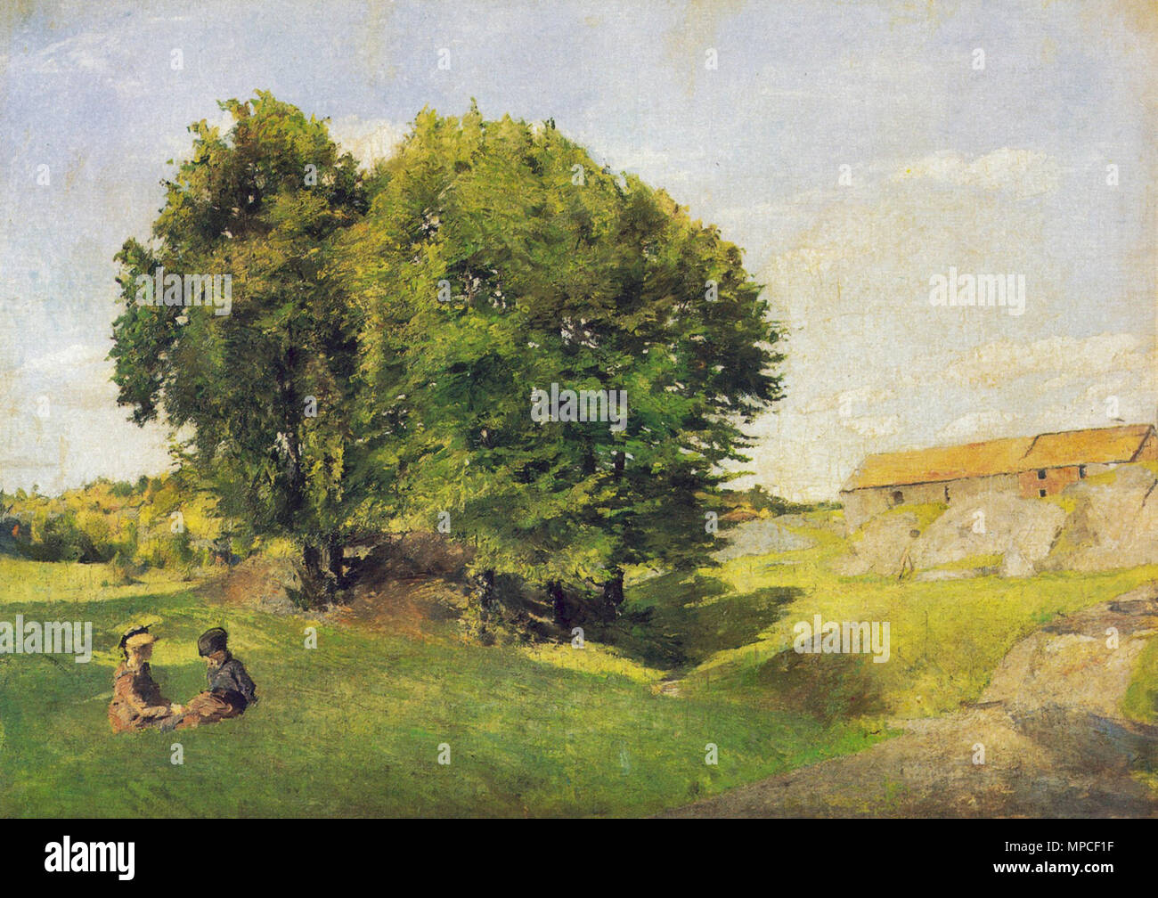 Backer Harriet - to Barn Og Tregruppe Stock Photo - Alamy