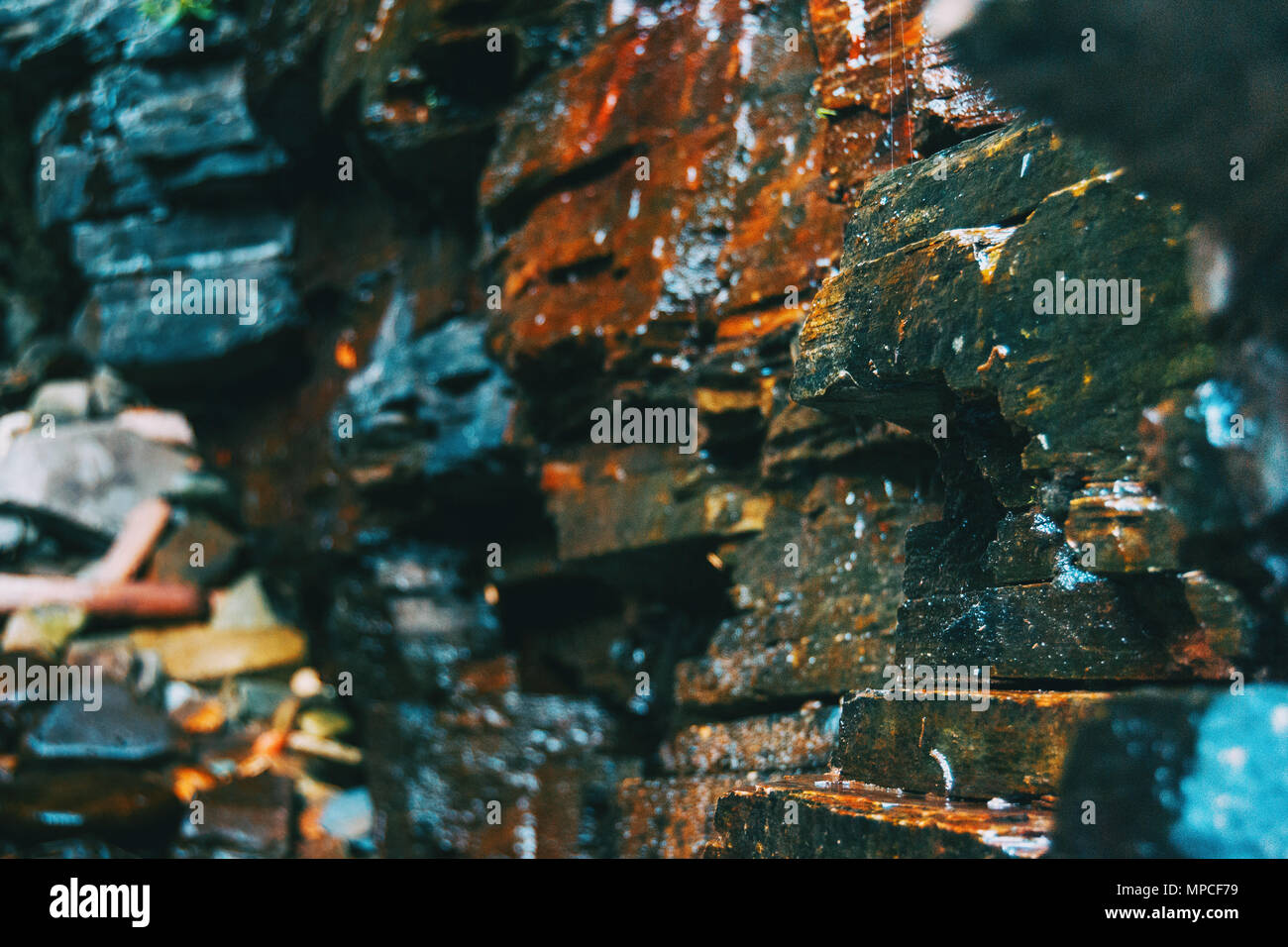 pattern of textures of a wet stone Stock Photo - Alamy