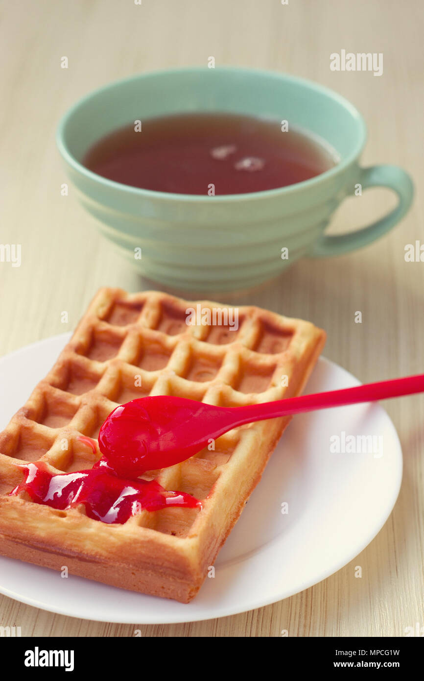 Belgian waffles glass orange hi-res stock photography and images - Alamy